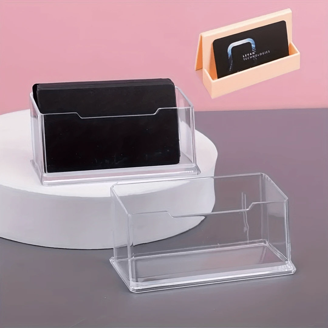 1pc Transparent Layer Business Card Holder Box, Plastic Made Small ...