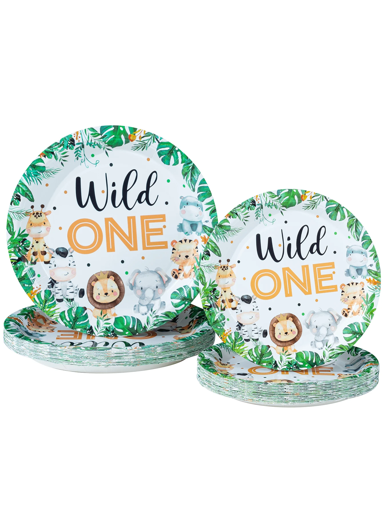 10/25pcs 1st Birthday Animal Paper Plates, Jungle Animal Wild Animal ...