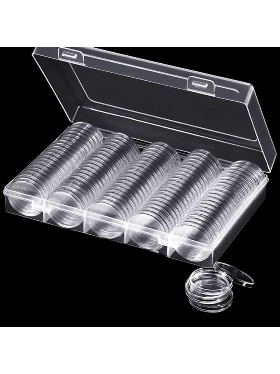 100Pcs /30mm Transparent Coin Cases Coins Storage Capsules Protection ...