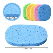 10pcs Natural Sea Sponge Facial Cleansing Pads, Round Makeup Remover ...