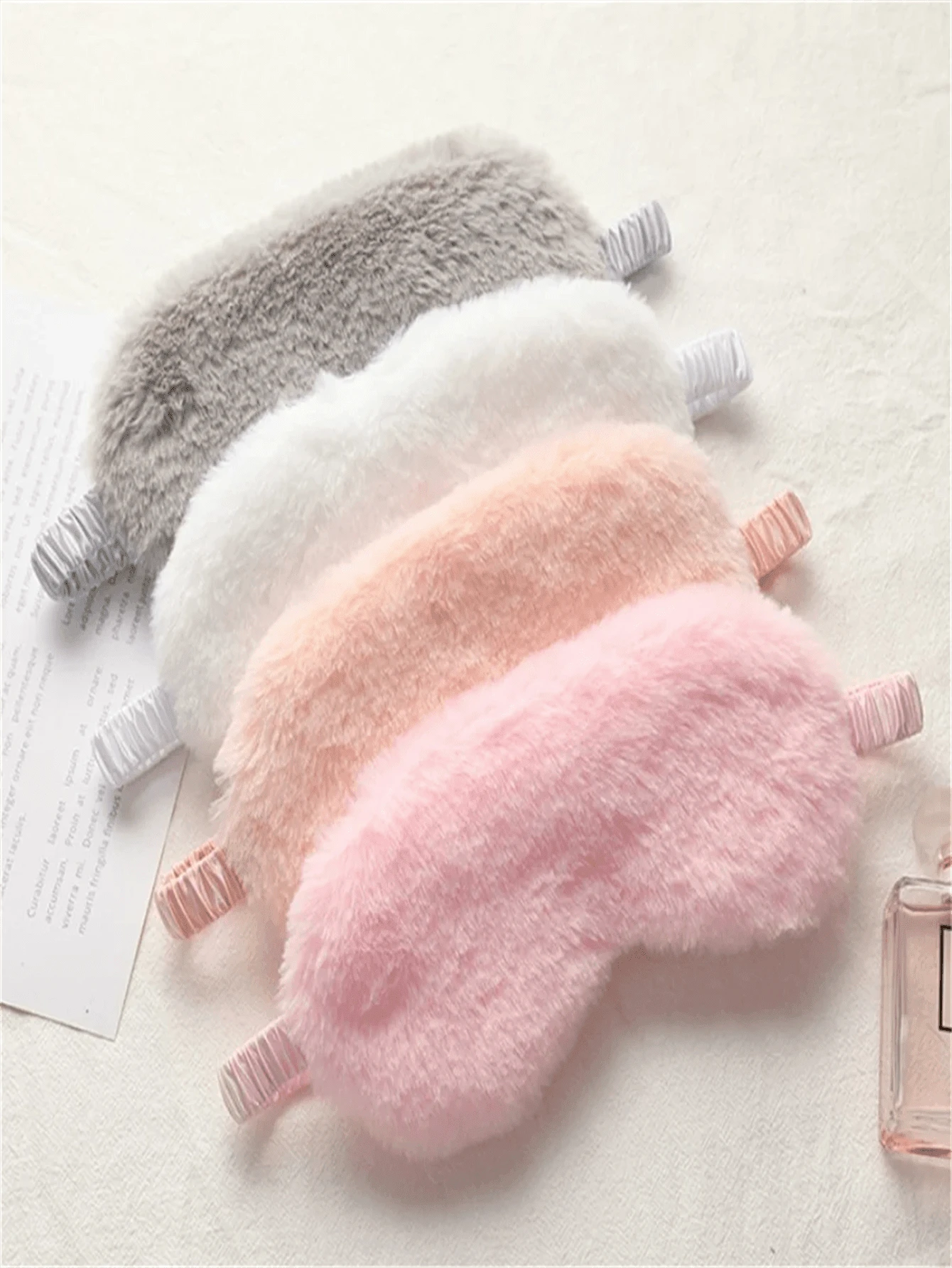 Simple And Lovely Solid Color Plush Silk Eye Mask Sleep Special Shading ...