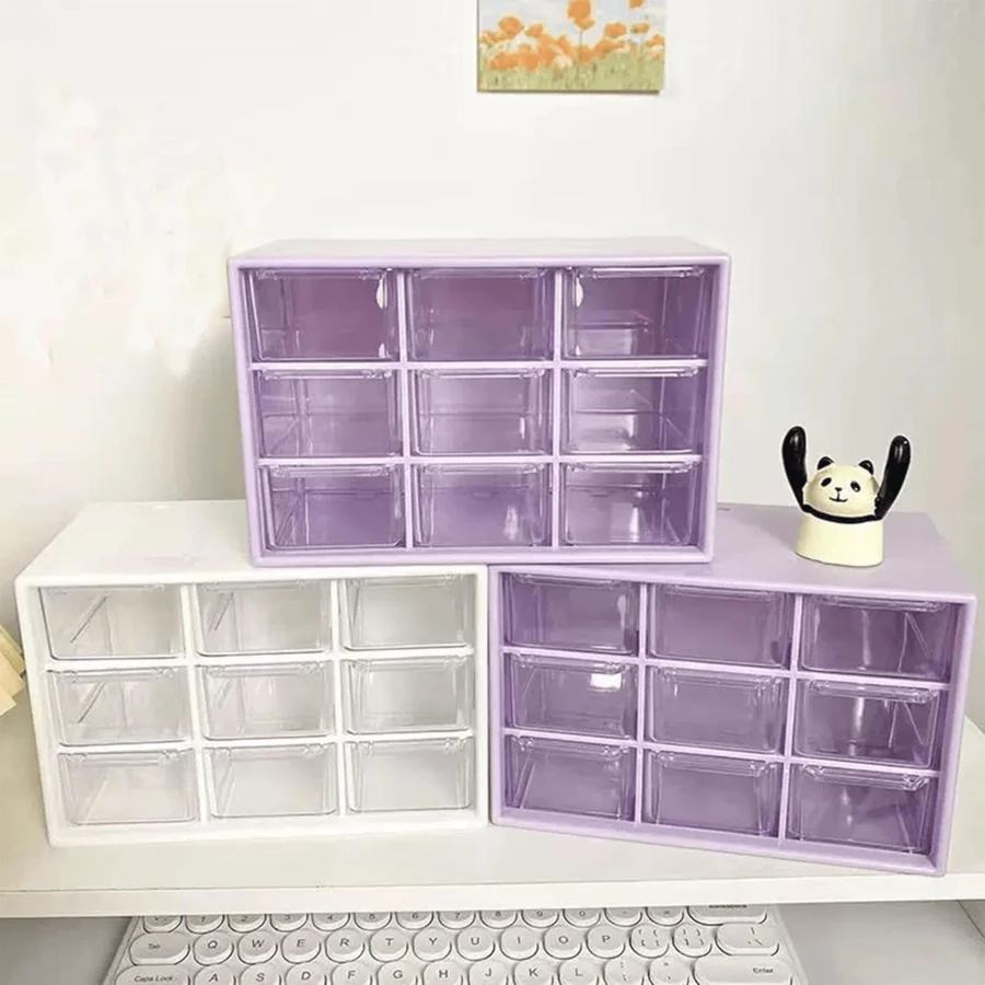 1 Mini Drawer, 9 Transparent Drawers, Teacher's Toolbox Storage Device ...