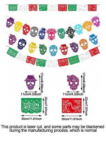 Tag der Toten Filzbanner, mexikanische bunte Partyflagge, hängender ...