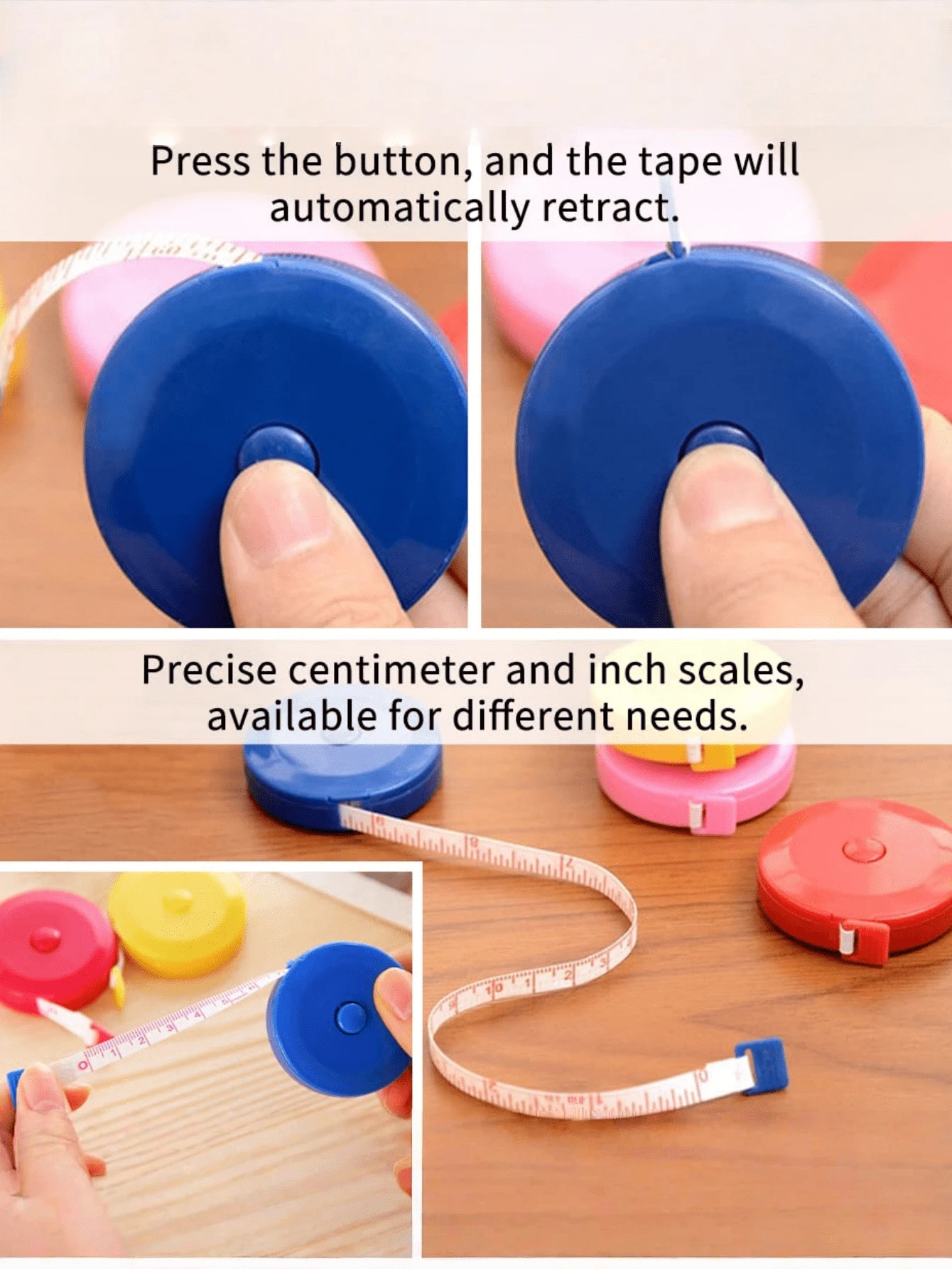 1.5m Soft Tape Measure, Mini Candy Color Ruler, Retractable Measuring ...