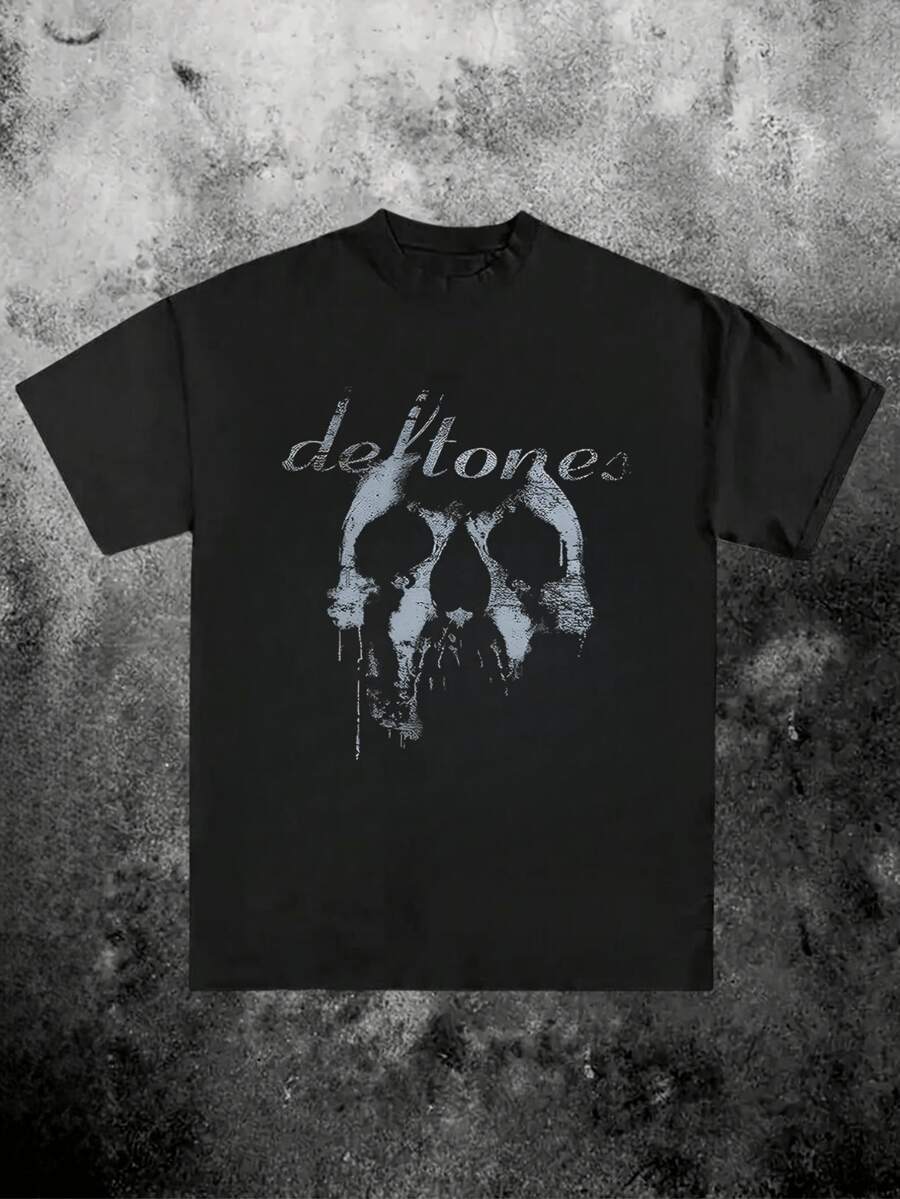 Deftone Gothic Skull Women's T-Shirt, 1 Unit Of 220 Grams, Rocker Style ...