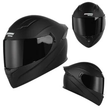 Crown Racing Motorcyle Helmet 2 Lenses With Rear Wing Street Bike ...
