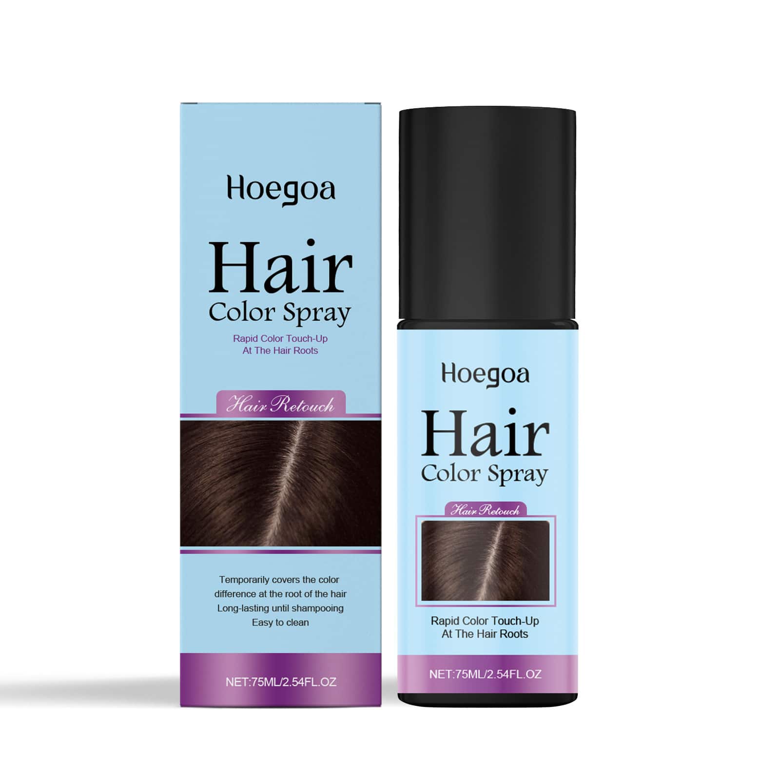 Hoegoa Disposable Color Spray Dark Brown Long-Lasting Coverage Easy To ...