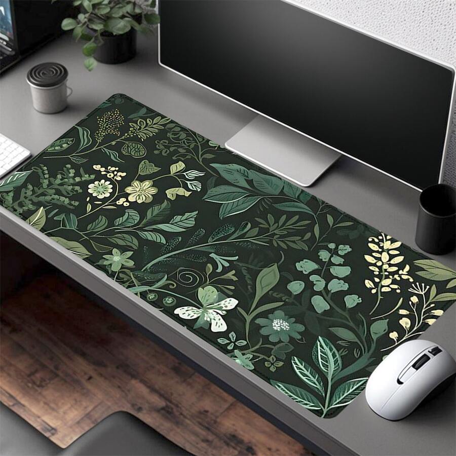 1pc Flowers Pattern Mouse Pad Aesthetics Art Desk Mat 35.4x15.7 Inch ...