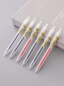 6-10pcs Simple Transparent Frosted Pen Holder Multi-Color Push Gel Pens ...