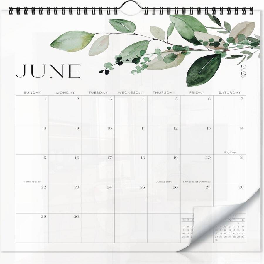 2025-2026 Wall Calendar - June 2025 To December 2026 - Modern Greenery ...