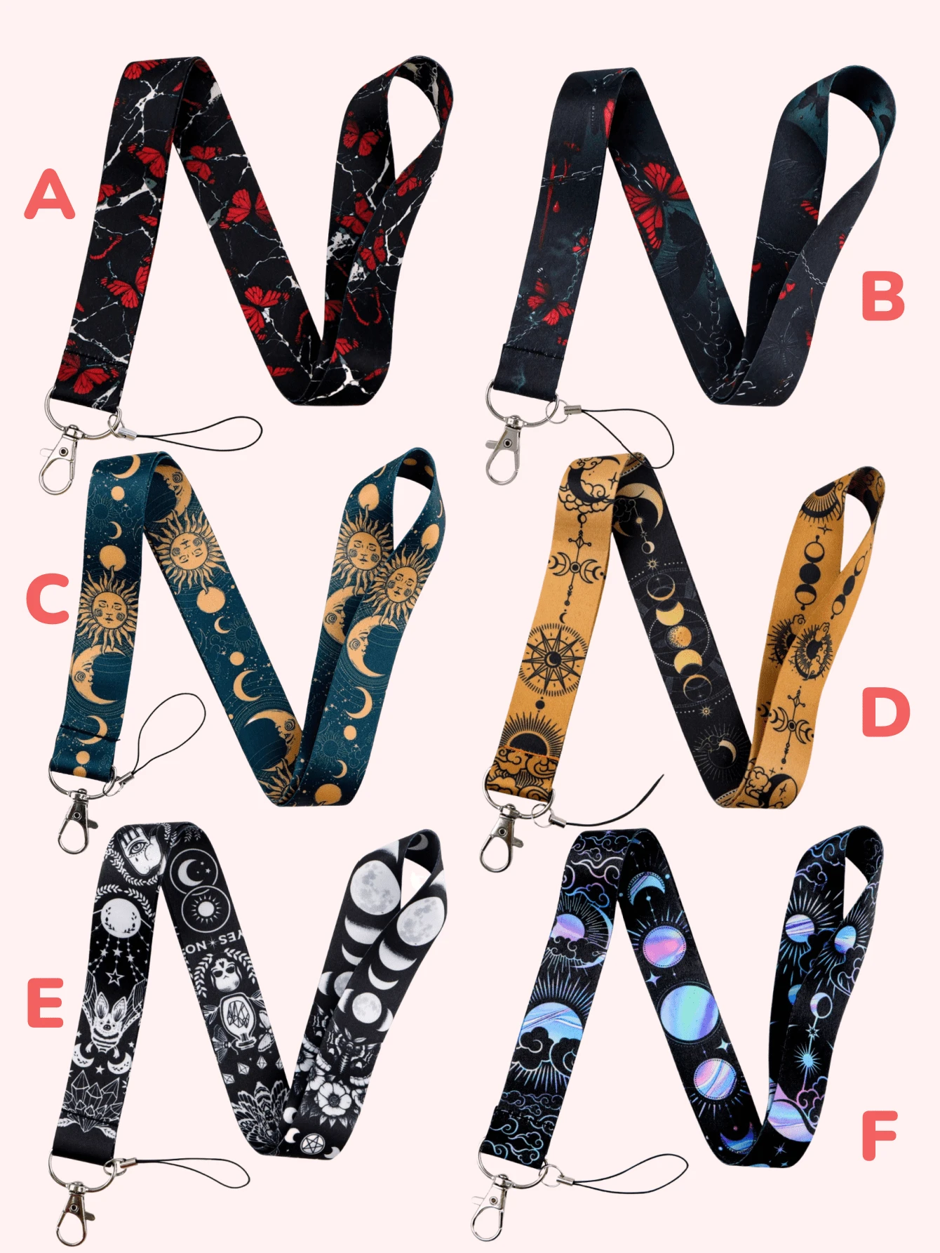 1pc Cartoon Planet Design Lanyard - Kpop Star Card Holder Neck Strap, Moon Theme, Perfect For ...