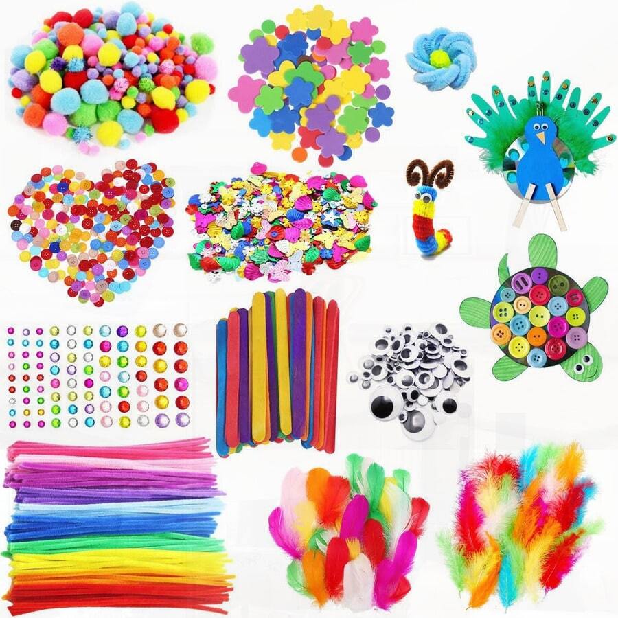 1900+ PCS Pipe Cleaners Kit, Arts & Crafts Supplies - Pipe Cleaner ...