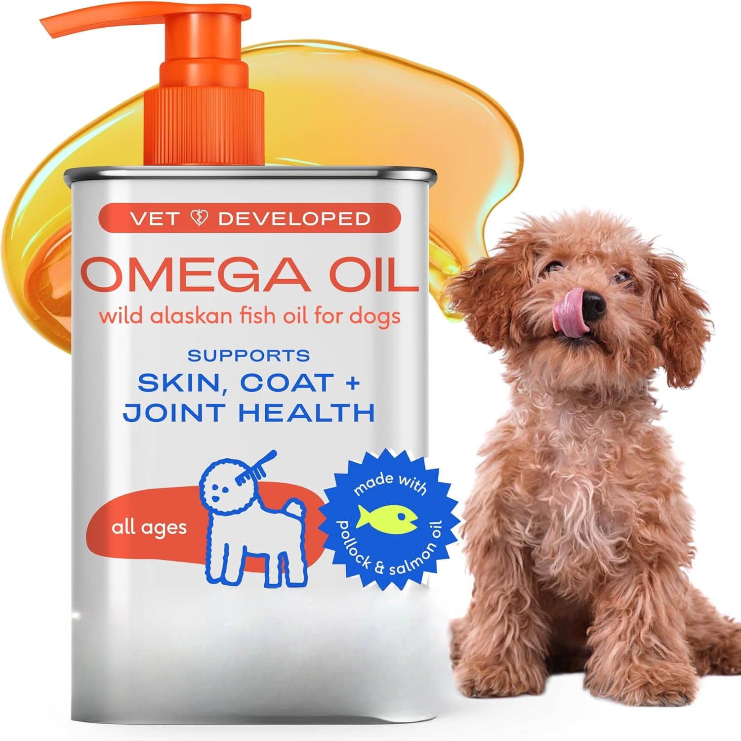 Omega 3 Fish Oil For Dogs & Cats - Promotes , Shiny Coat, & Joints ...