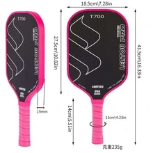 LEATOU Toray T700 GEN3 Pro 16mm Player Edition Pickleball Paddles Rough ...