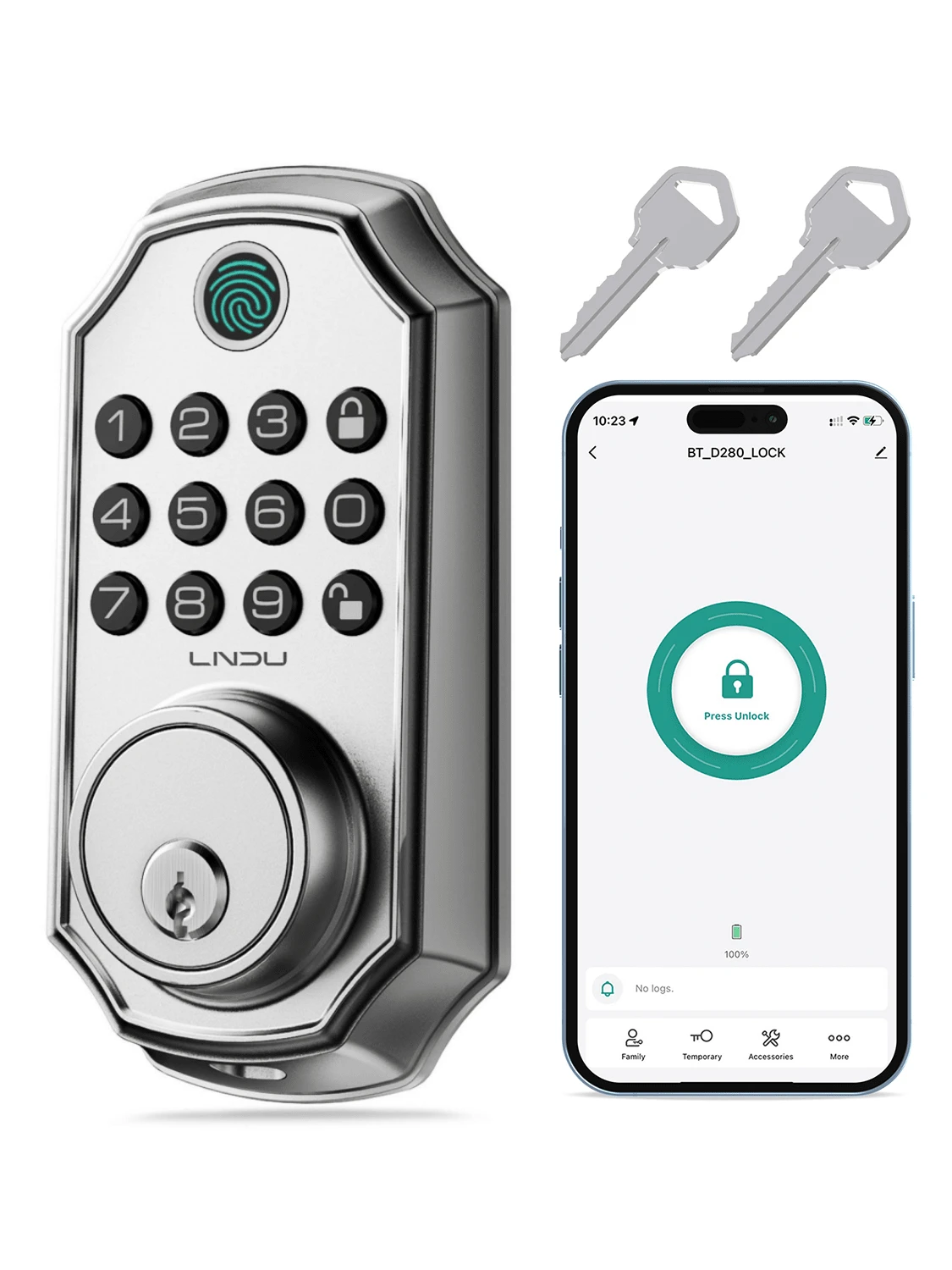 Fingerprint Smart Lock, Keyless Entry Door Lock With APP Control, 100 Passcode Smart Locks For ...