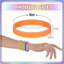 12 Pcs Rubber Bracelets Silicone Wristbands 12 Colors/Black/Green ...