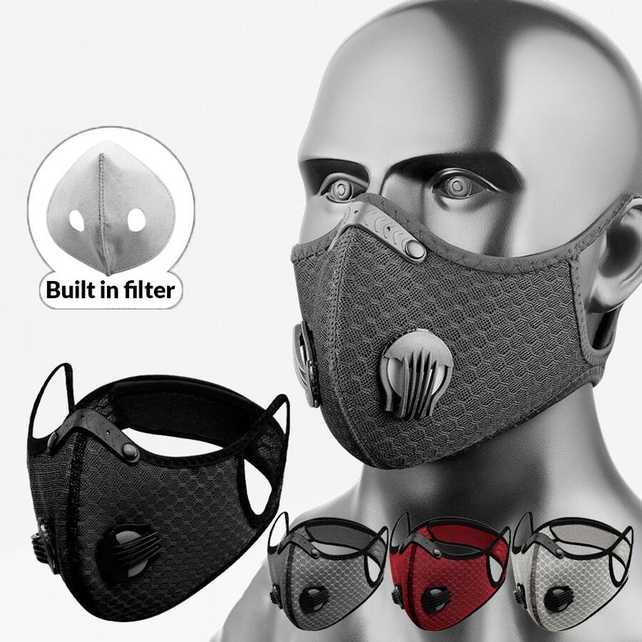 1pc Cycling Face Mask, Bicycle Mask With Activated Carbon Filter ...