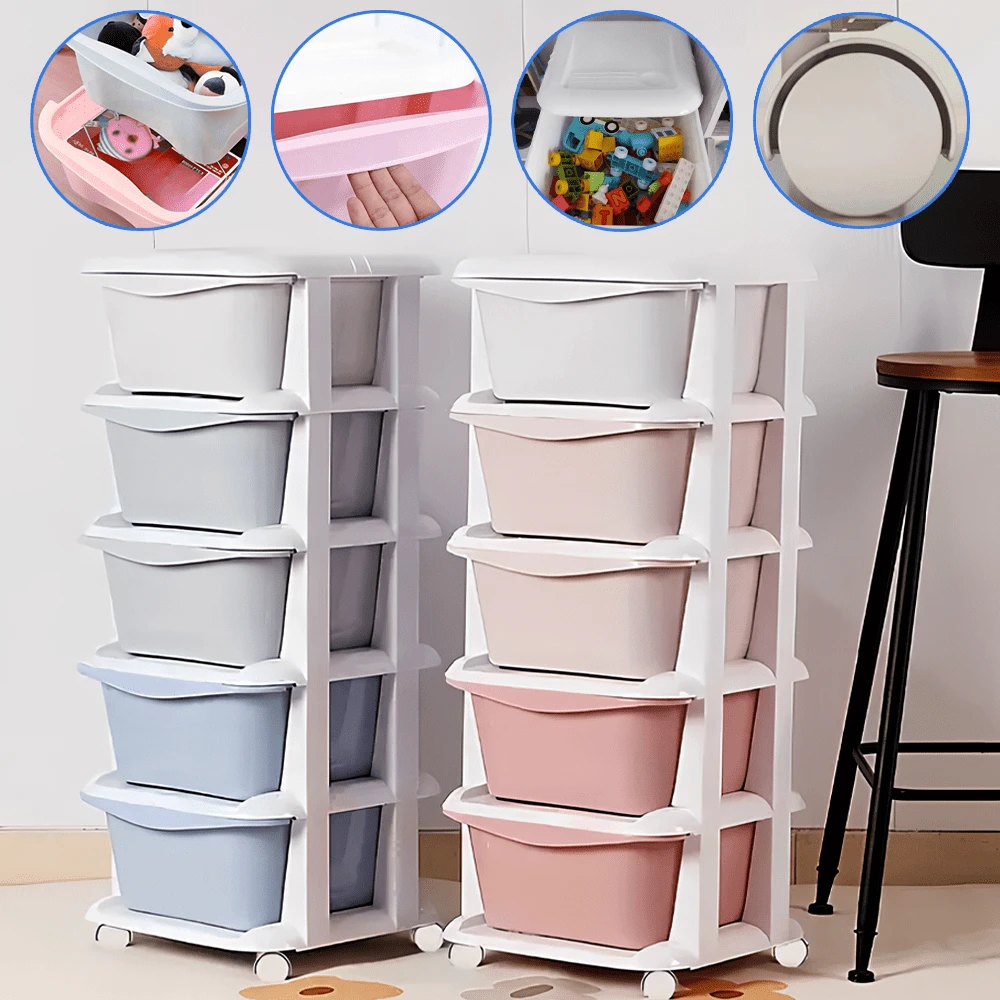 Lislark Drawer-Type Storage Cabinet, A Storage Trolley With 5 Drawers ...