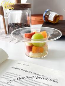 1pc Multi-Function Glass Dessert Bowl, Salad Bowl, Yogurt & Oatmeal ...