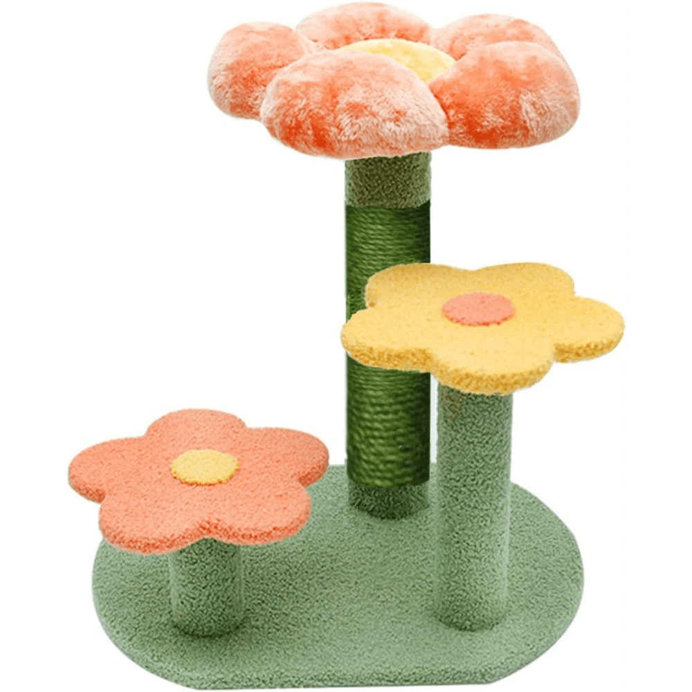 PET WONDERLAND Flower Cat Tree Activity With Scratching Post Pink ...