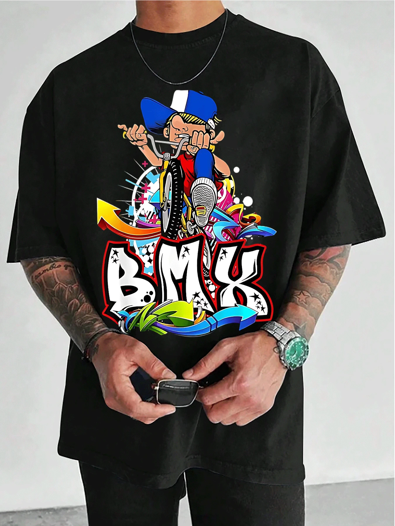 La camiseta gráfica Rad BMX Rider para hombre, una camiseta de estilo ...
