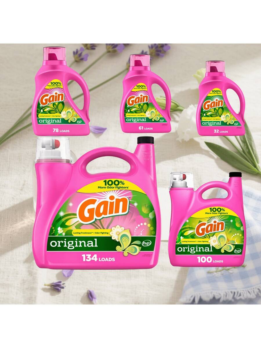 Original HE Liquid Laundry Detergent | Long-Lasting Freshness Up To 6 Weeks, Classic Scent,HE ...