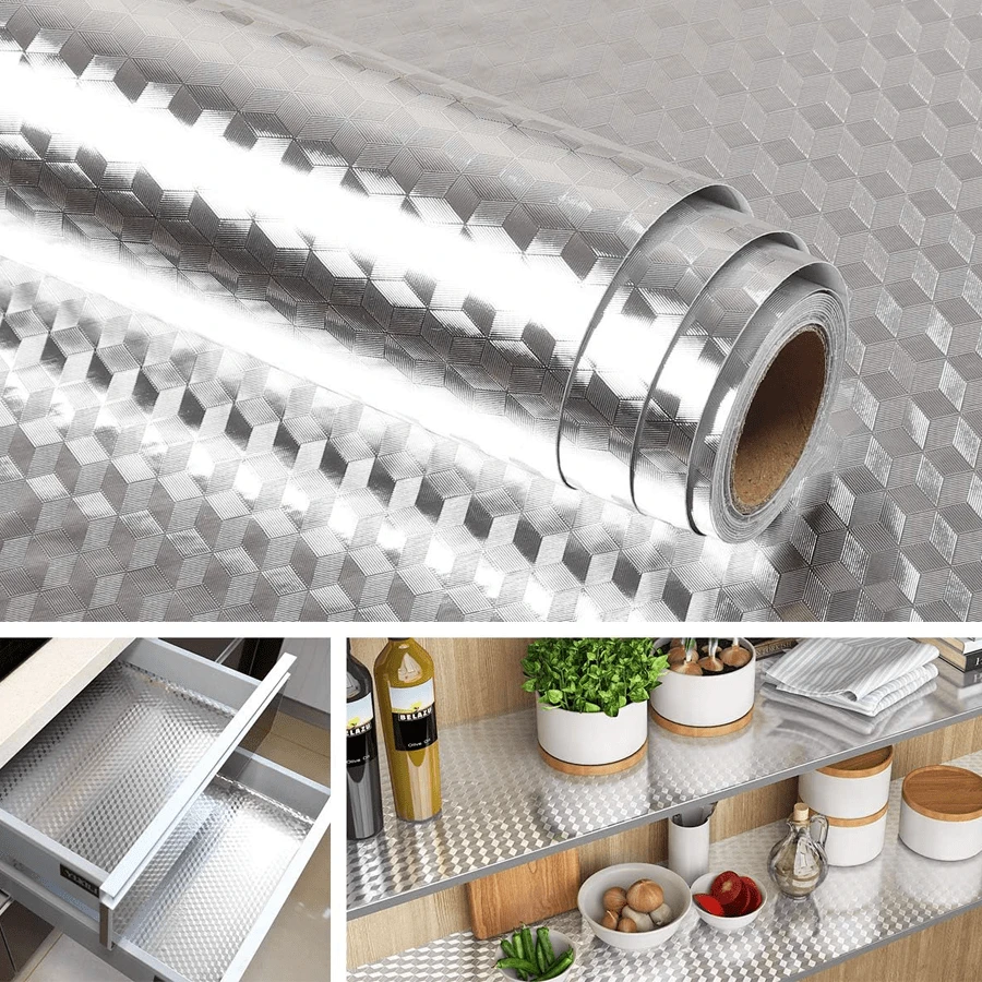 A Roll Of Cabinet Kitchen Splash Proof Stickers, Wall Heat-Resistant ...