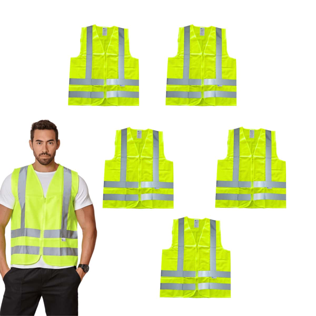 Kit Of 20 Reflective Jacket-Type Vests 100% Polyester NBR1292 Class 2 ...