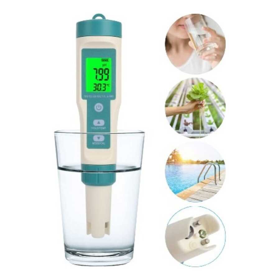 Digital Salinity Tester, 7 In 1 PH/TDS/EC/Salt/SG/ORP/Temperature ...