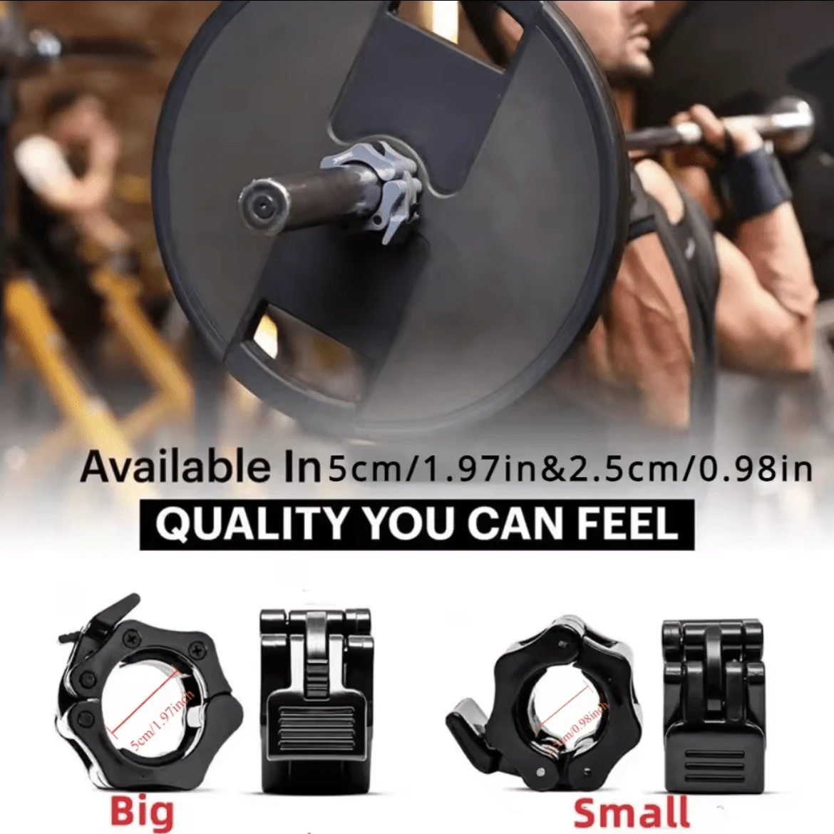 25/50mm Fitness Barbell Clamps Hexagon Stable Dumbbell Spin Lock ...