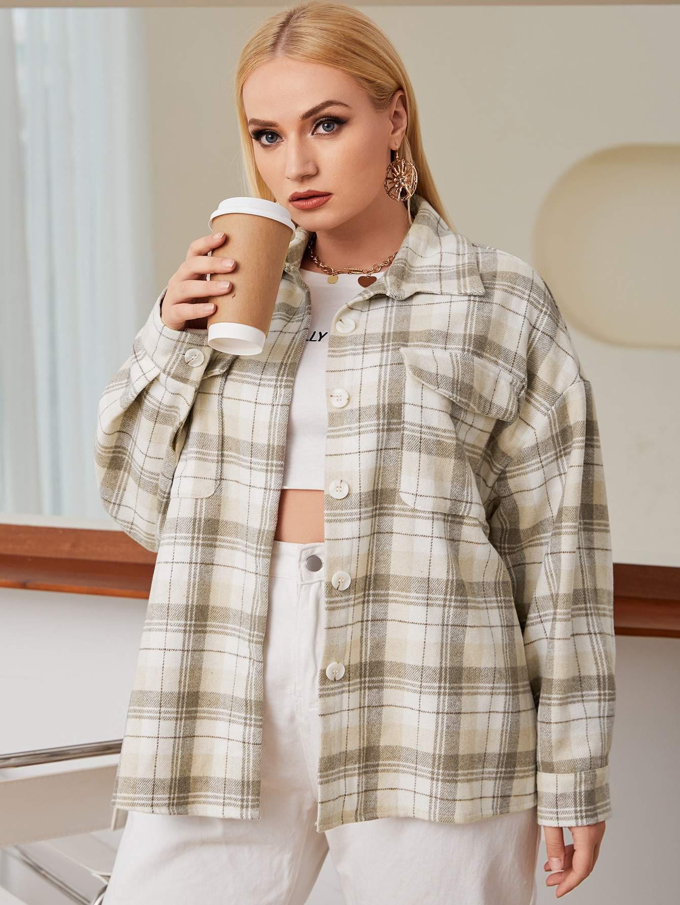 Flannel Shirt For Women, Stylish Casual Jacket | SHEIN USA