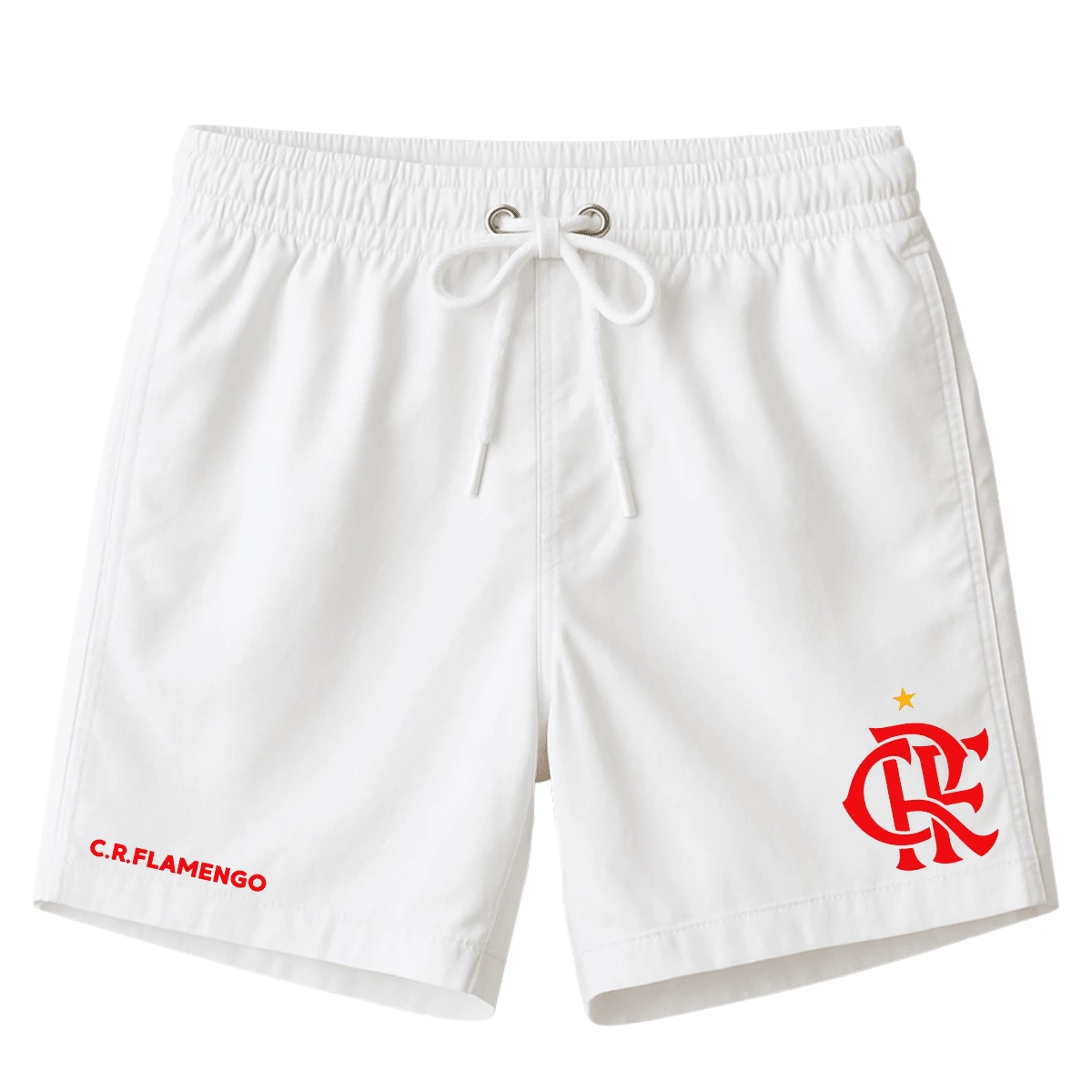 FLAMENGO SHORTS BERMUDA TACTEL ELASTANE MENGO BLACK AND WHITE DRY FIT ...
