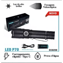 Ecooda P70 LED Tactical Flashlight Professional Rechargeable Camping ...