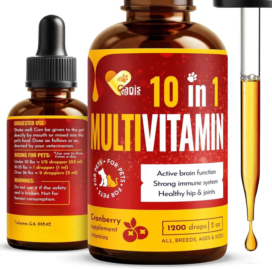 10-In-1 Multivitamin For Dogs And Cats - Daily Glucosamine, Vitamin B ...