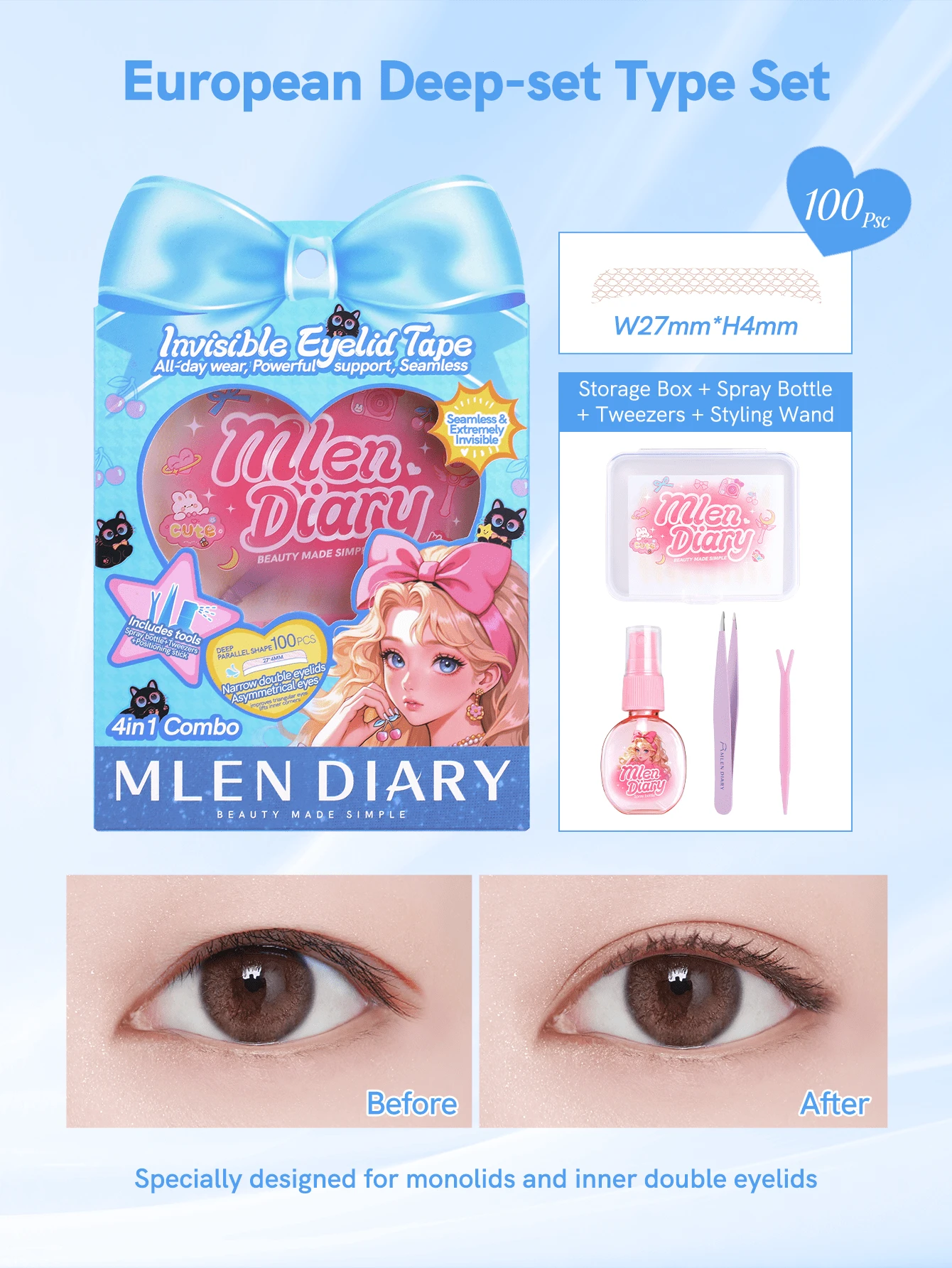 MLEN DIARY Mlen Tagebuch Doppellidband, 100 Stücke unsichtbare FA ...