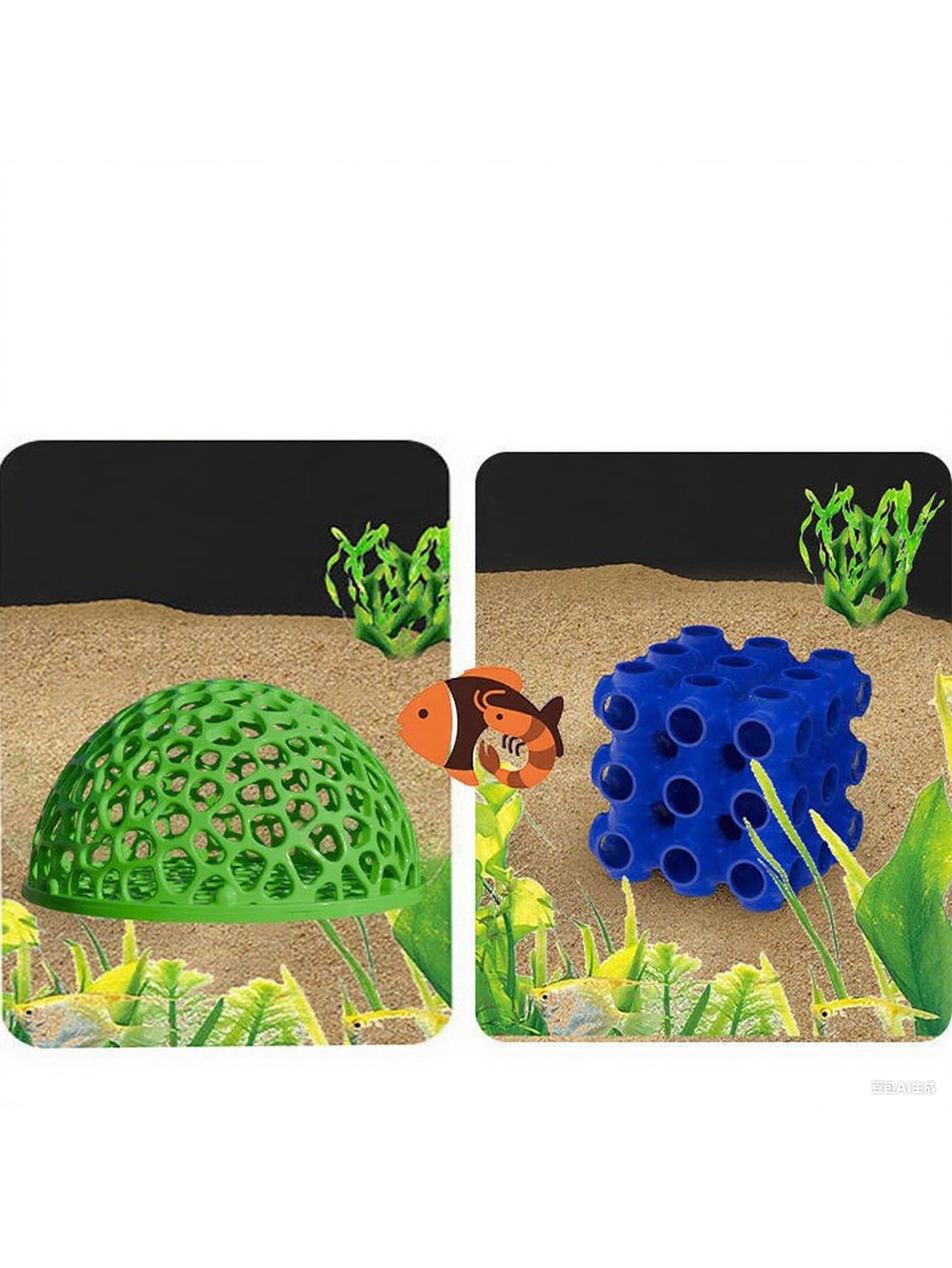 2pcs Shrimp And Fish Habitat, Black Shell Shrimp Hiding Plastic, Hollow ...