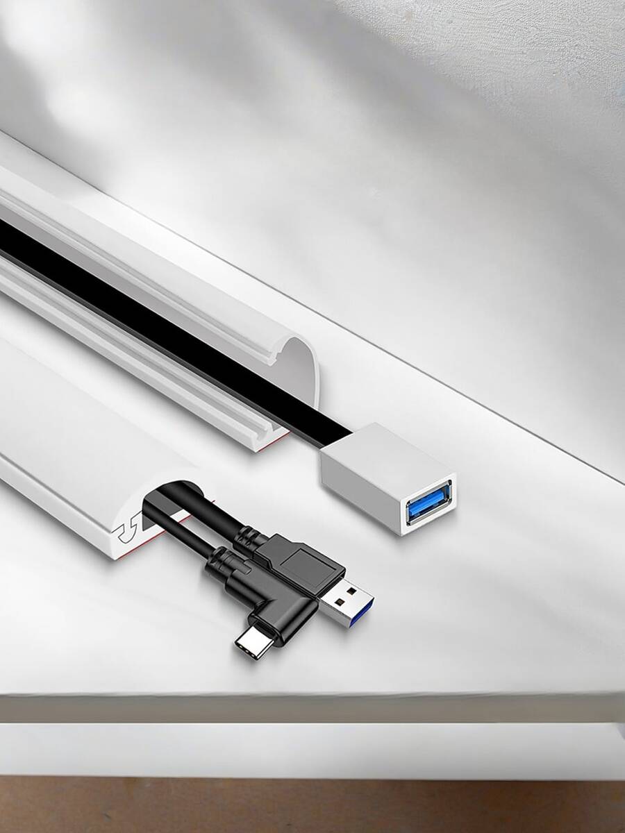 1pc Self-Adhesive Cable Slot, Cable Cover Semi-Circular Side Opening ...