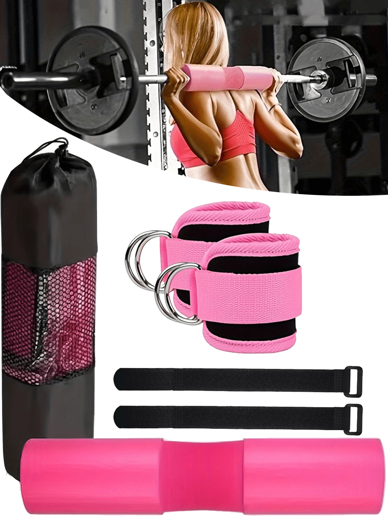 1 Set Deep Squat Barbell Pad, Upgraded Sports Foam Barbell Pad With ...