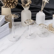 Acrylic Jewelry & Perfume Display Stand, Transparent Black Round ...