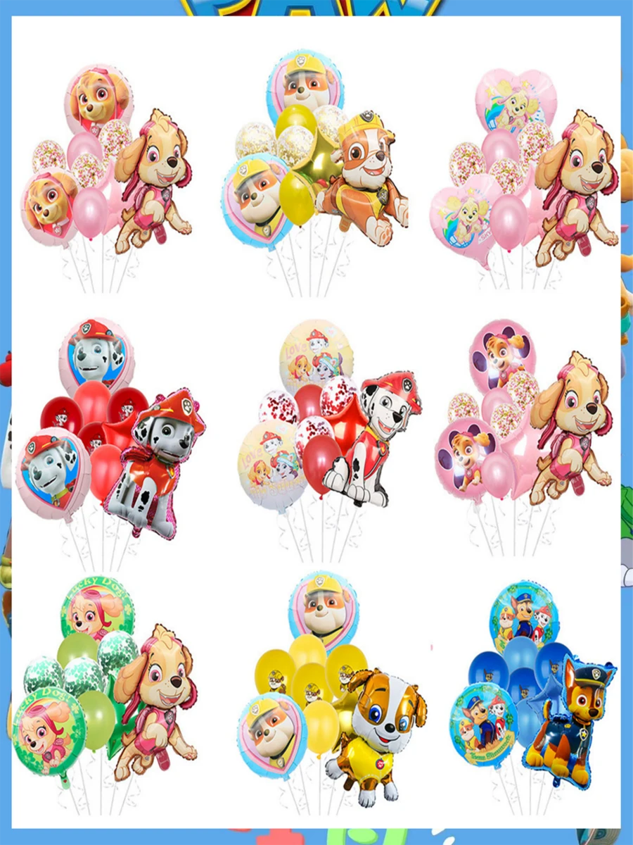 10pcs Paw Patrol Cartoon Theme Birthday Party Decoration Balloon Set. Chase, Skye Party, Banquet ...