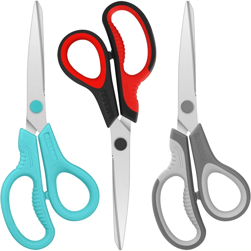 Niutop Pastel Scissors, 8" All Purpose Scissors Heavy Duty Ergonomic ...