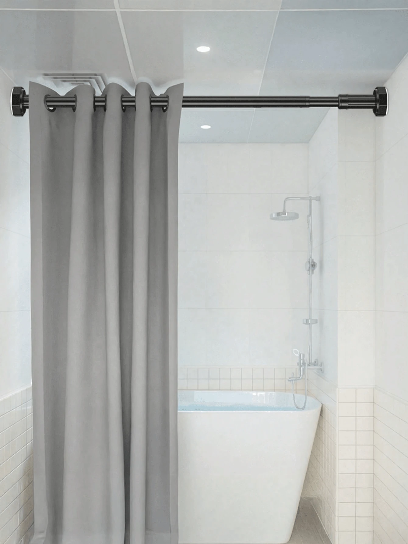 1pc Adjustable Stainless Steel Closet Rod, Expandable Bathroom Towel ...