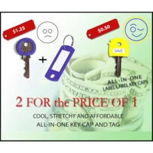 Key Caps Tags - Stretchy All-In-One Key Cover & Tags - ONE Size FITS ...