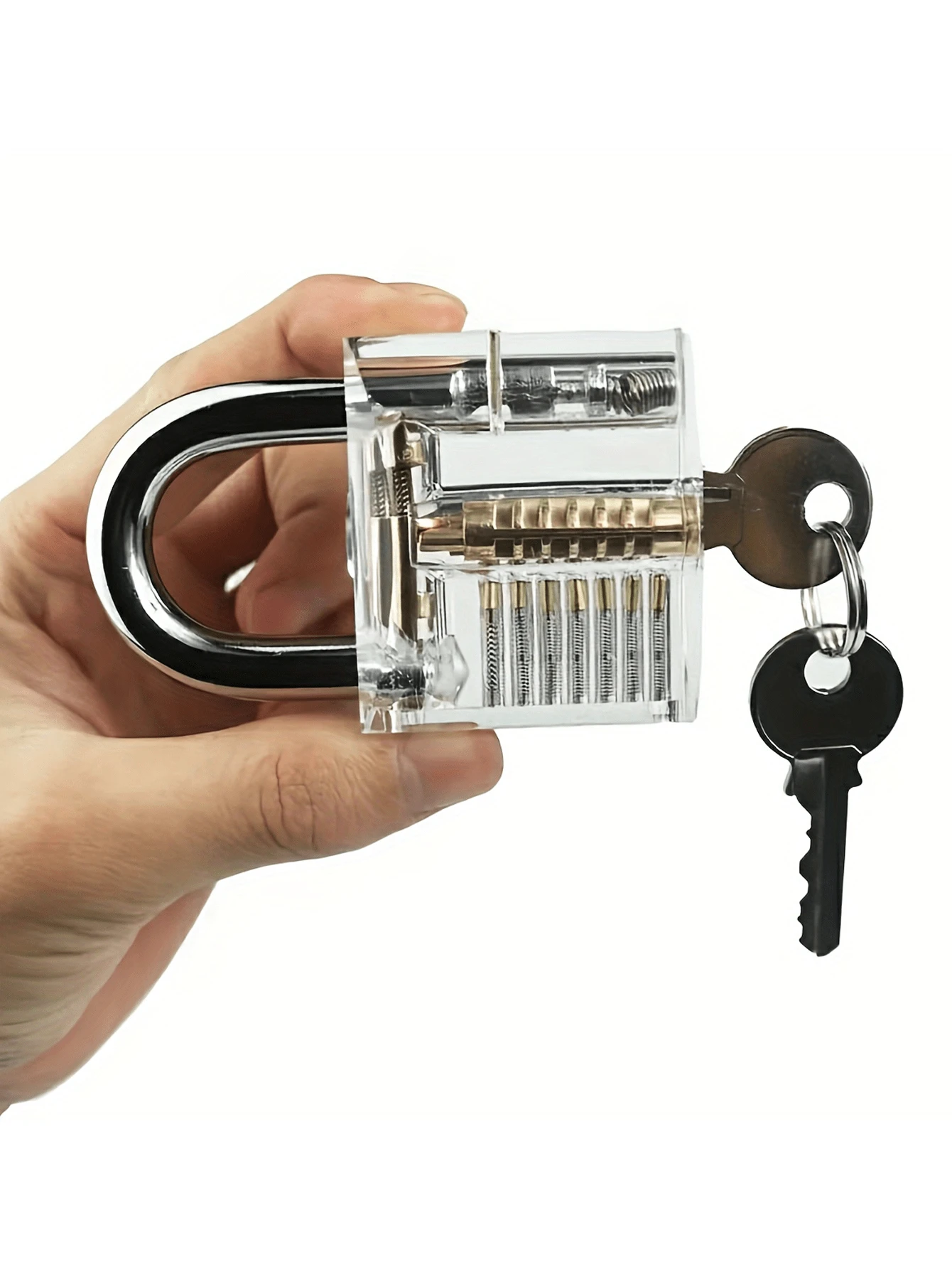 1pc Acrylic Practice Lock, Transparent Copper Lock, Training Skill Lock ...