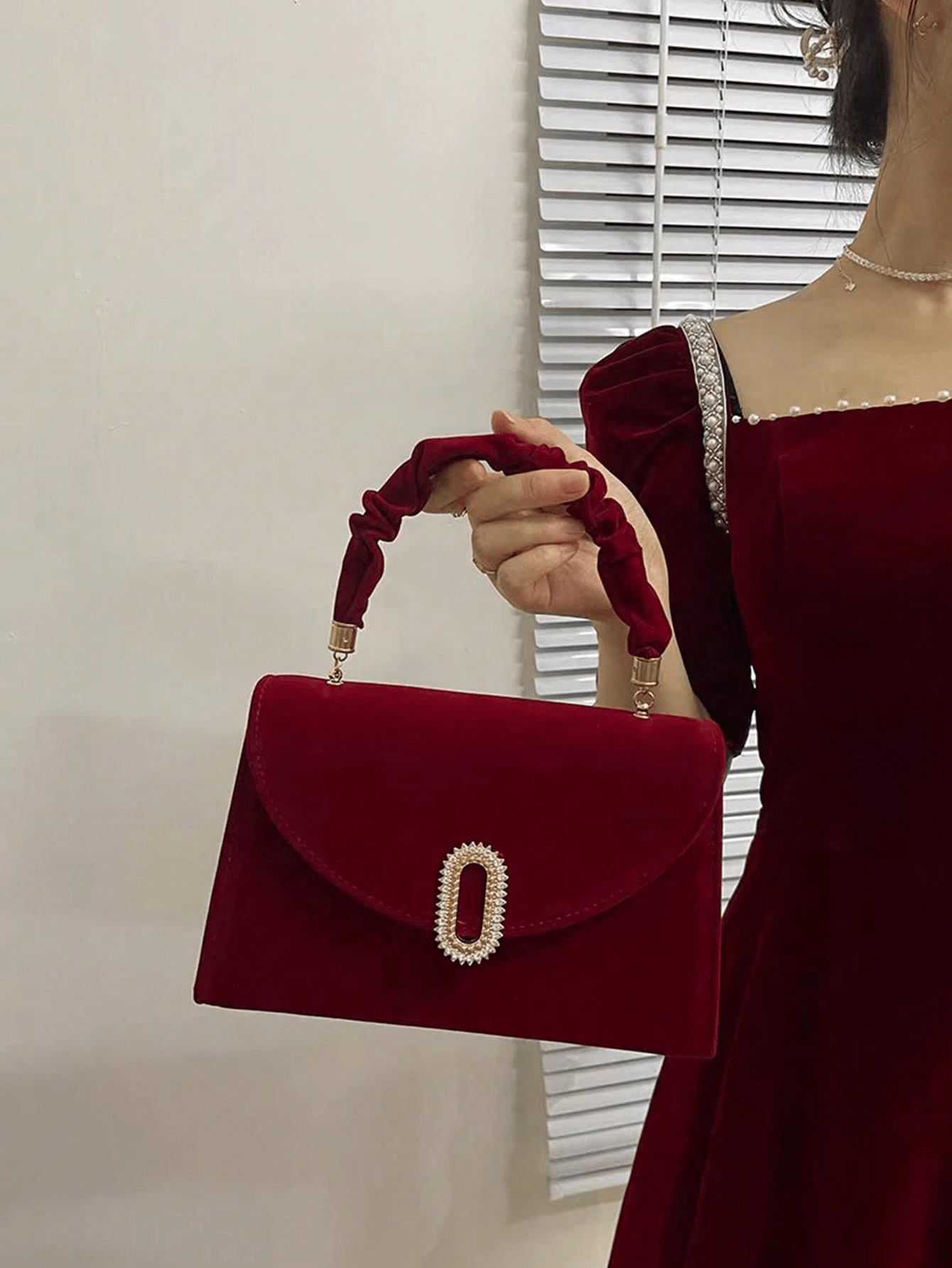 SIIZA Red Large Women Clutch Purse Sparkly Rhinestone Evening Bag Prom ...
