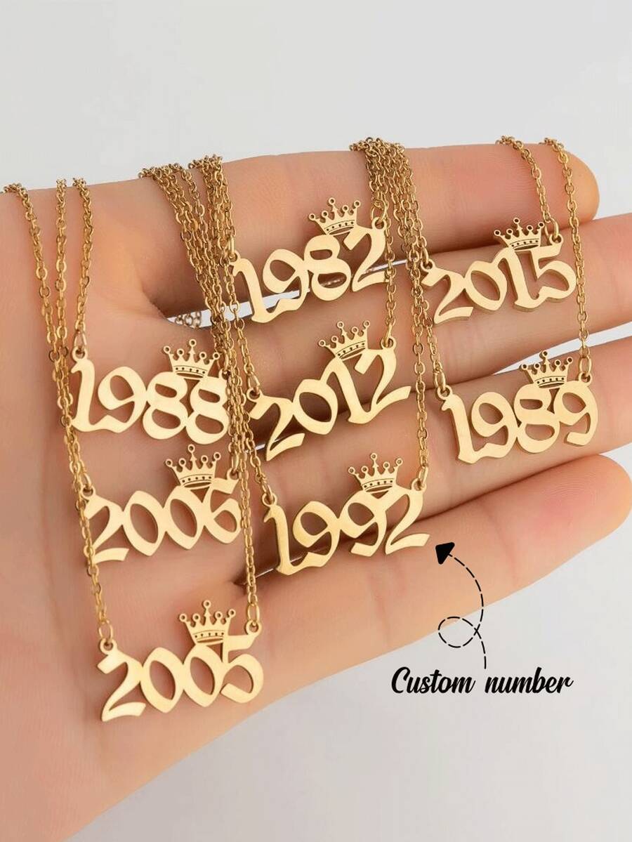 1 Customized Number Necklace, Customized Year Digital Necklace ...