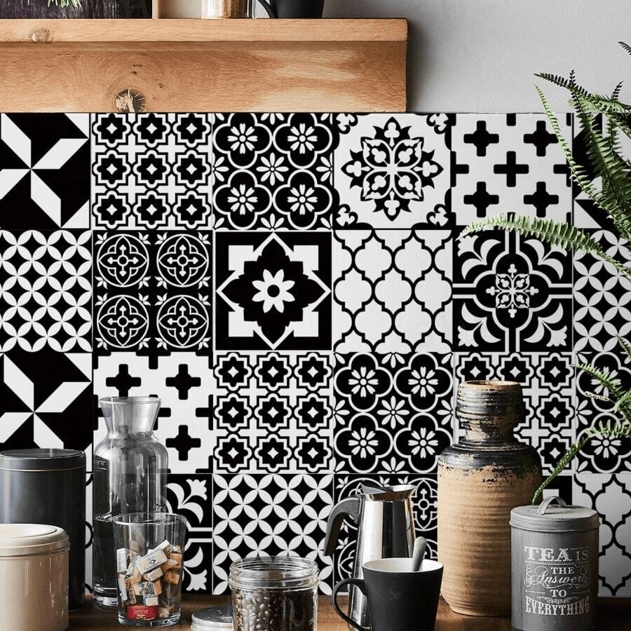 Nordic Home Tile, Self-Adhesive Wall Stickers, Kitchen Bathroom Bedroom ...