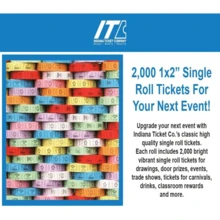 INDIANA TICKET CO Blue Drink Roll Tickets, 2000 Per Roll, Single Roll ...