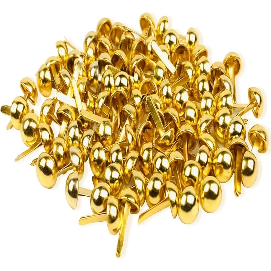 100 PCS Brass Paper Fasteners Metal Brass Fasteners, Mini Brads For ...