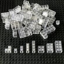 55 Pcs Small Particles Mix Bricks Transparent Clear White Thick Brick ...